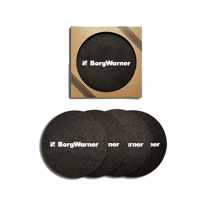 4 Pack Rubber Recycled Tire Coasters - Previous Generation Logo ...